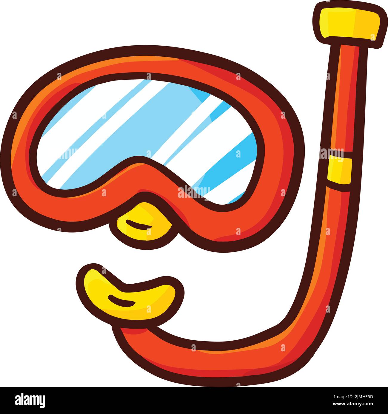 A vector illustration of a cute red snorkel for a holiday diving ...