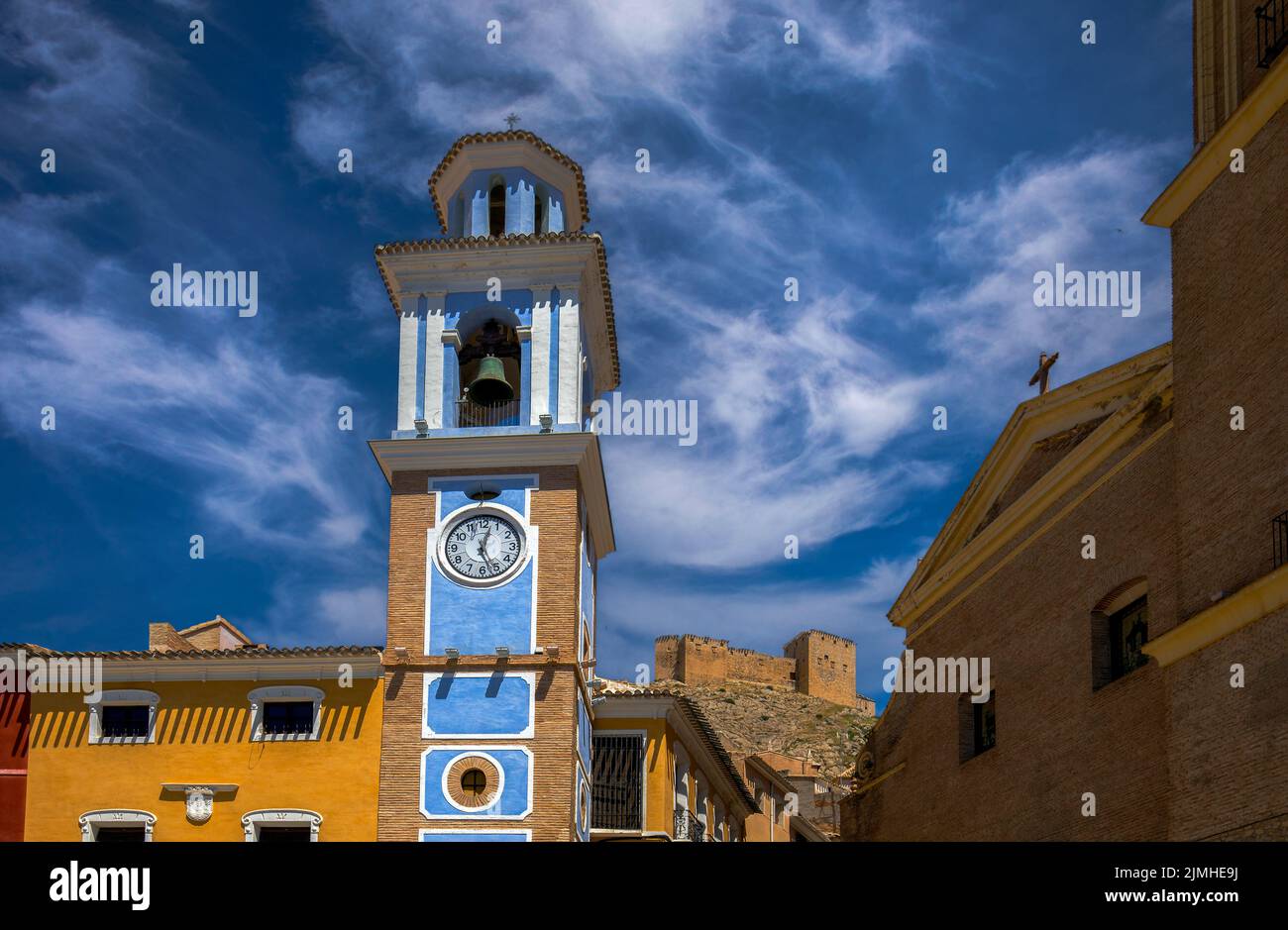 Main square of the old town of Mula, in the region of Murcia, Spain ...