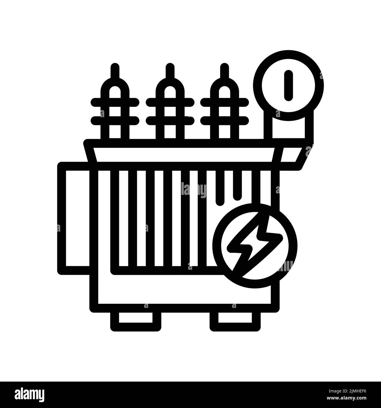 Electrical power transformer olor line icon. Pictogram for web page ...