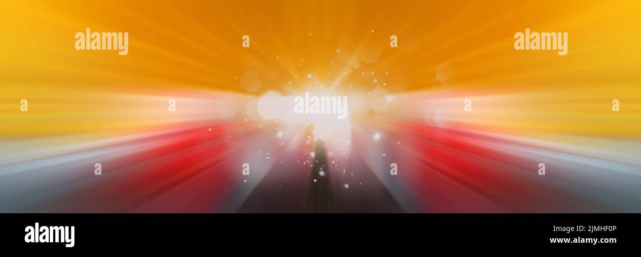 Dynamic yellow and red lines of light. Light from central point Stock ...