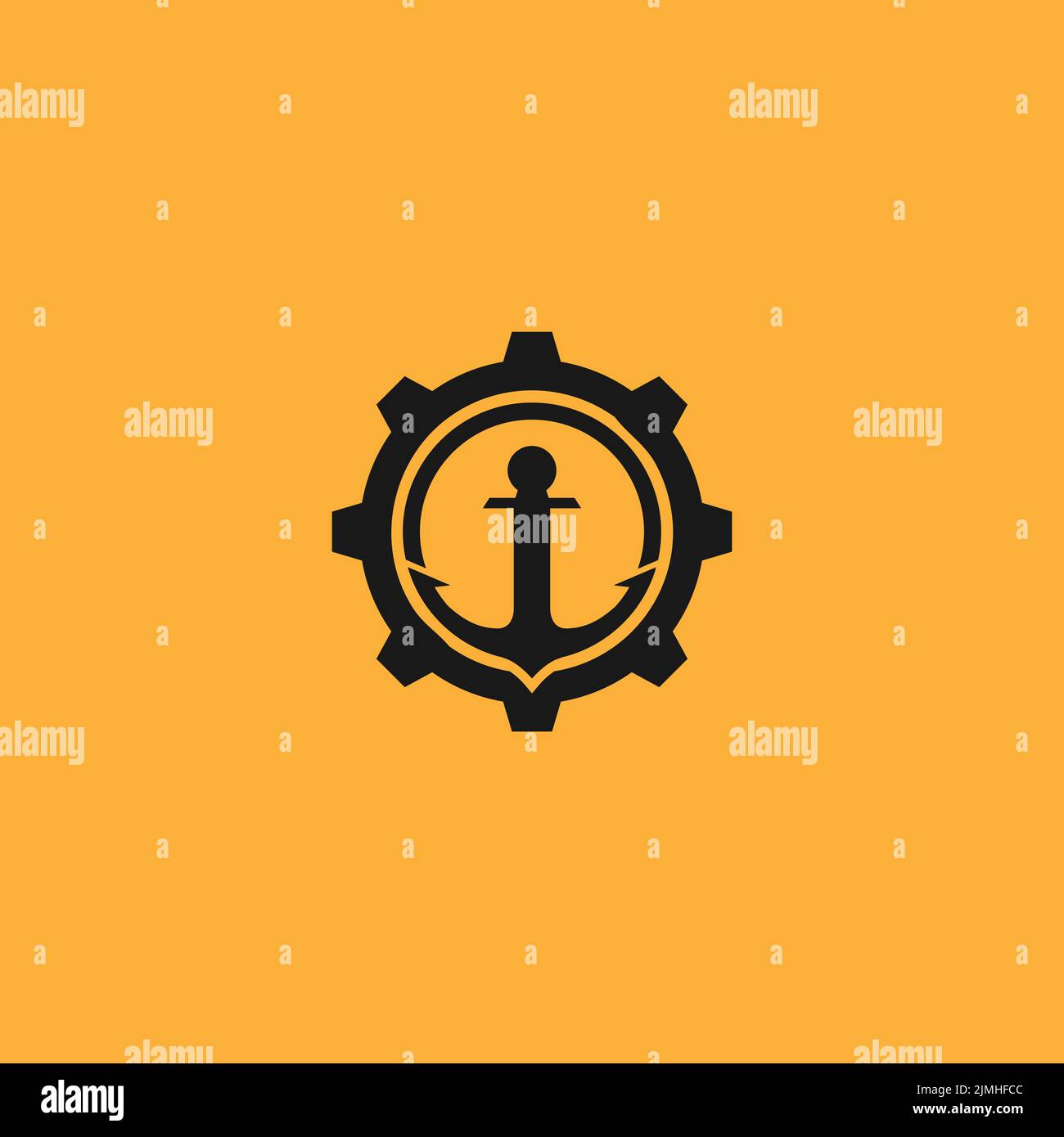 A vector of anchor gear circle logo Stock Vector Image & Art - Alamy