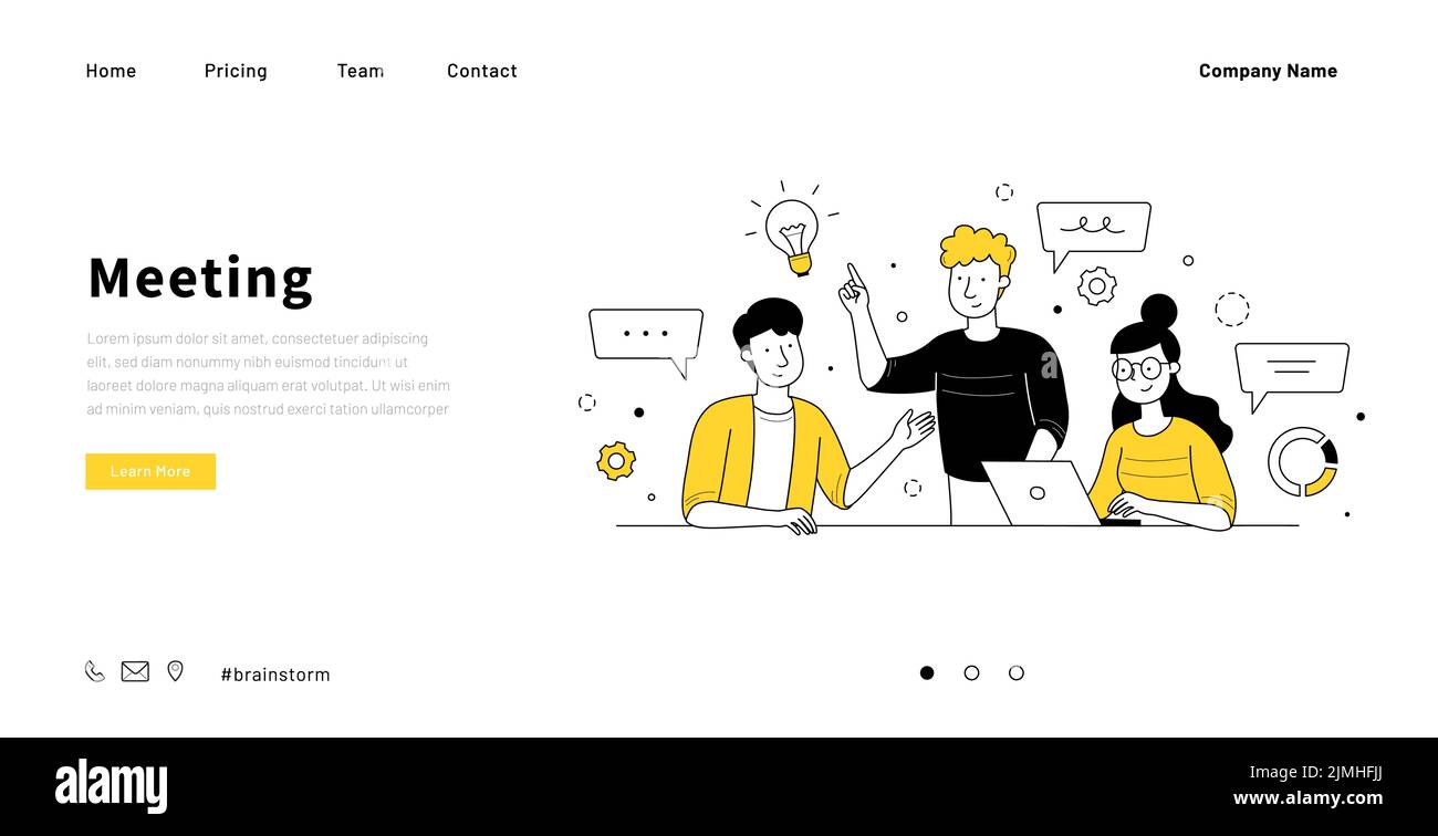 Business event landing page doodle design template. Vector illustration ...