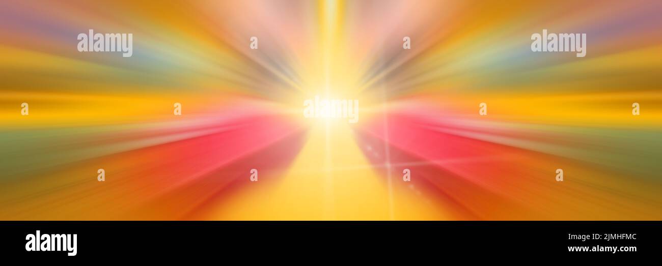 Dynamic yellow and red lines of light. Light from central point Stock ...