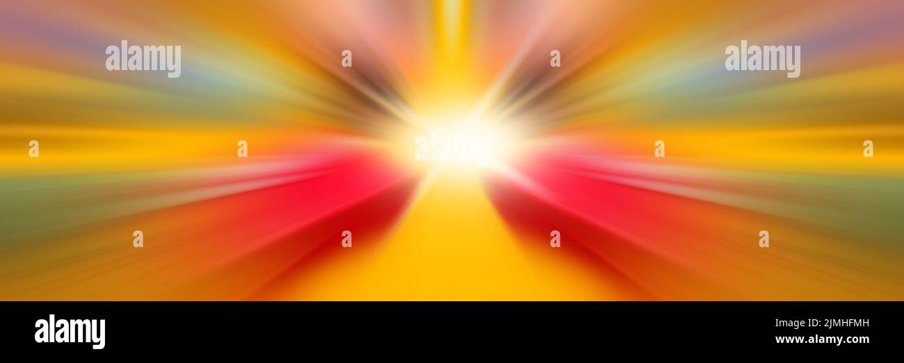 Dynamic yellow and red lines of light. Light from central point Stock ...