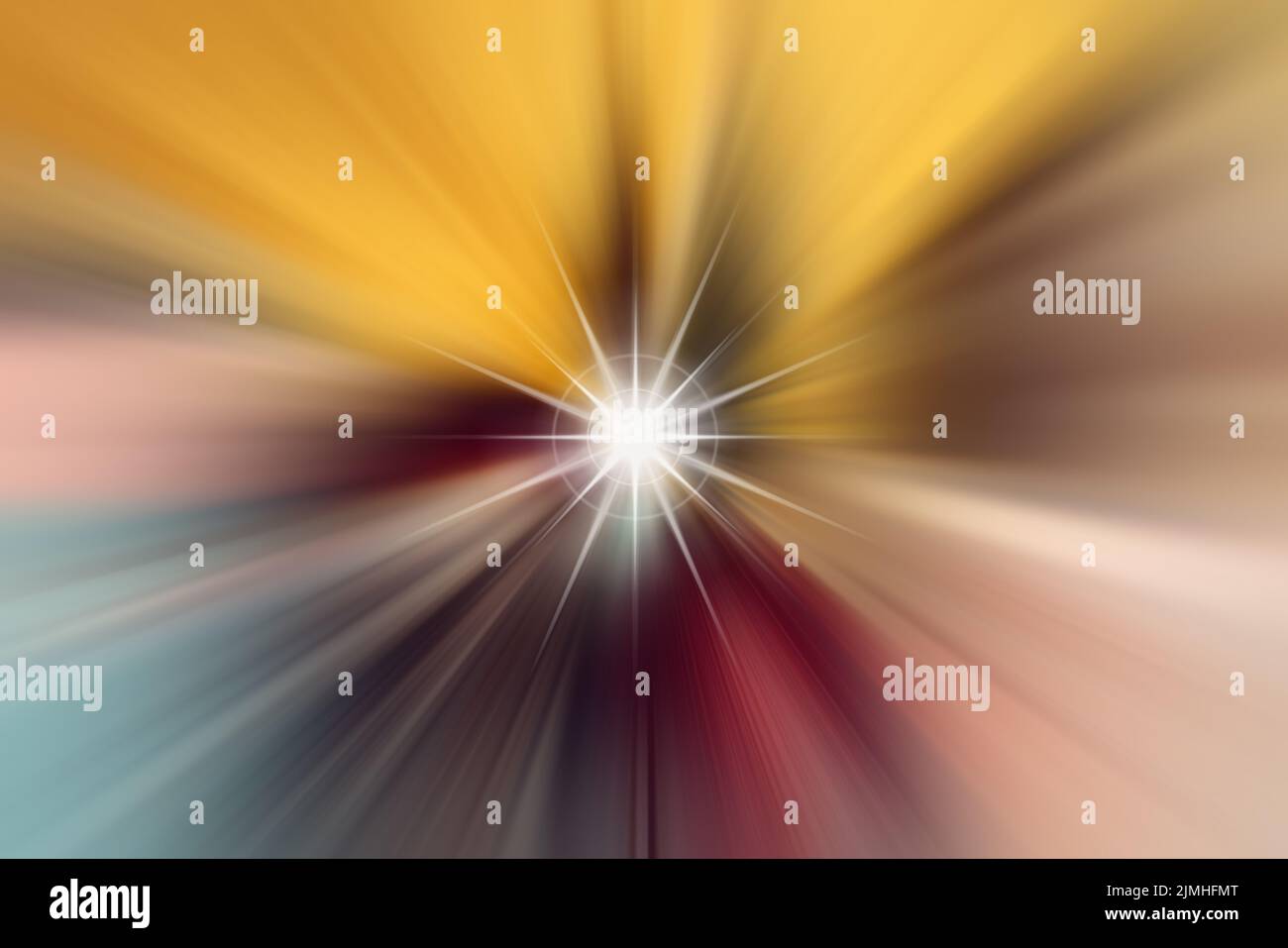 Dynamic yellow and red lines of light. Light from central point Stock ...