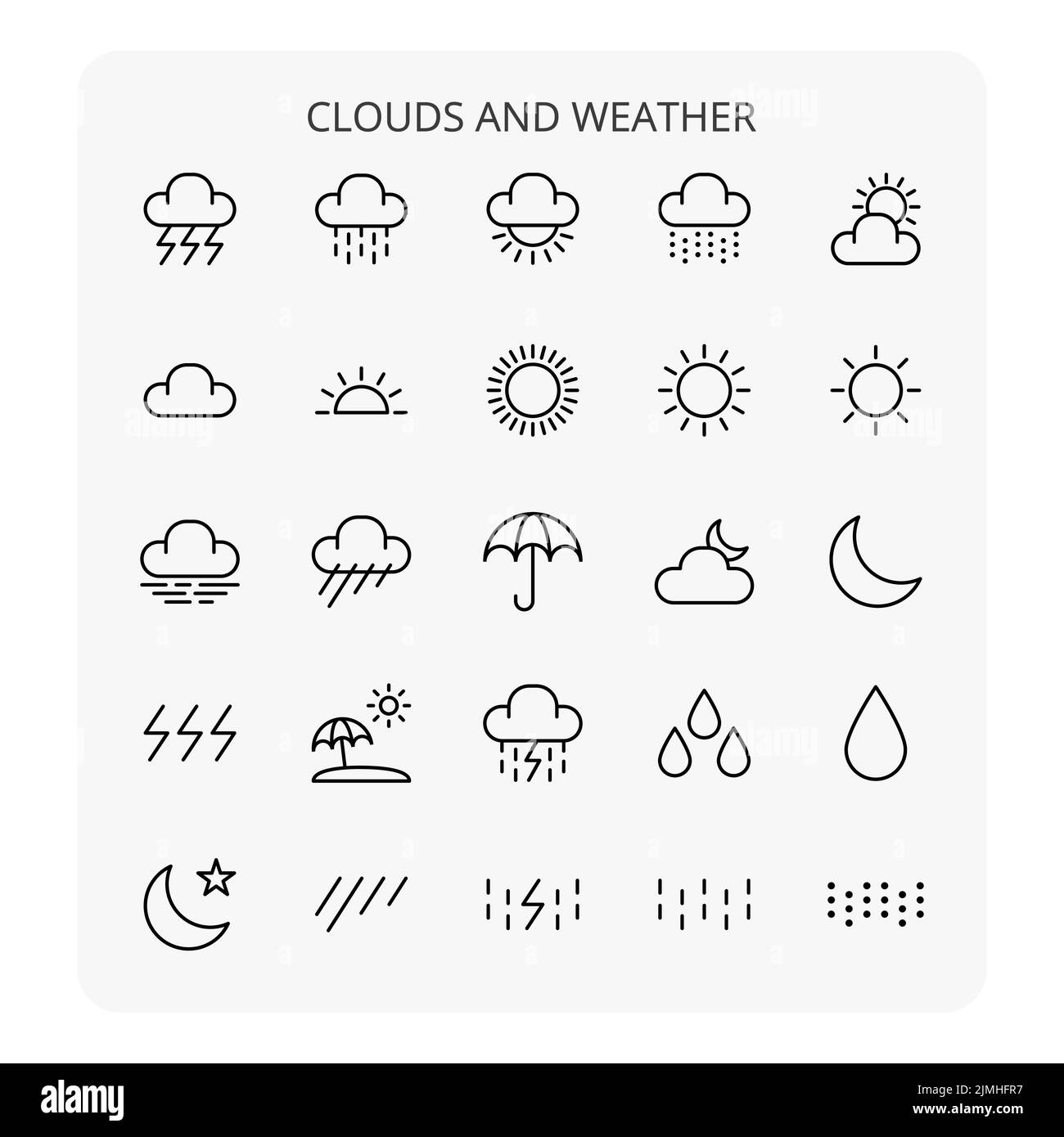 A vector illustration of different weather icons Stock Vector Image ...