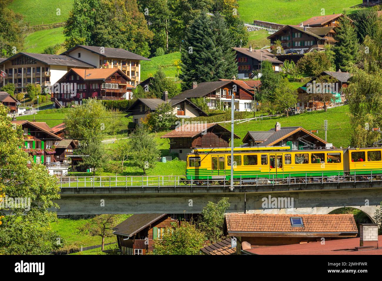 Lauterbrunnen, Switzerland wengernalpbahn train Stock Photo - Alamy