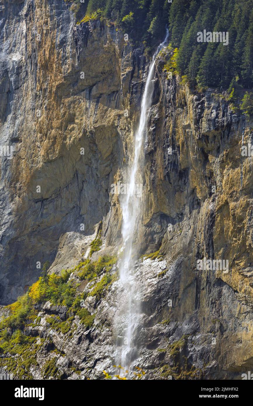 Staubbach waterfall in Lauterbrunnen, Switzerland Stock Photo - Alamy