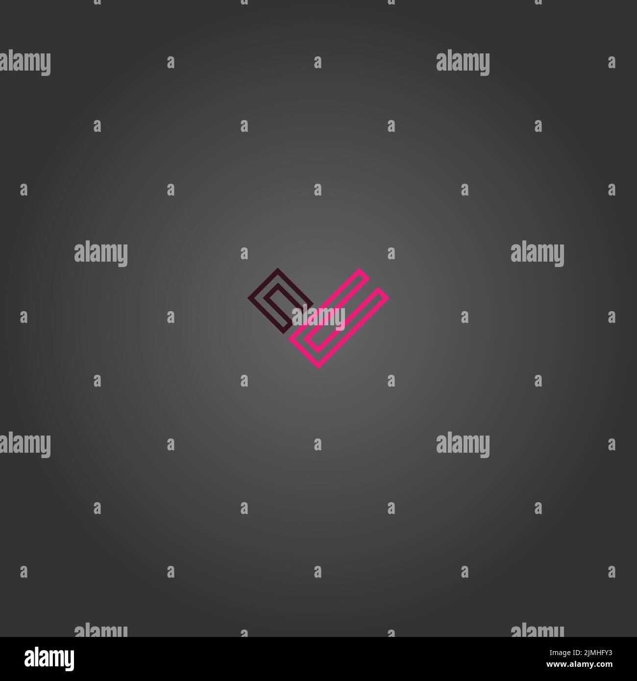 A vector design of geometric love logo icon, strip love icon ...