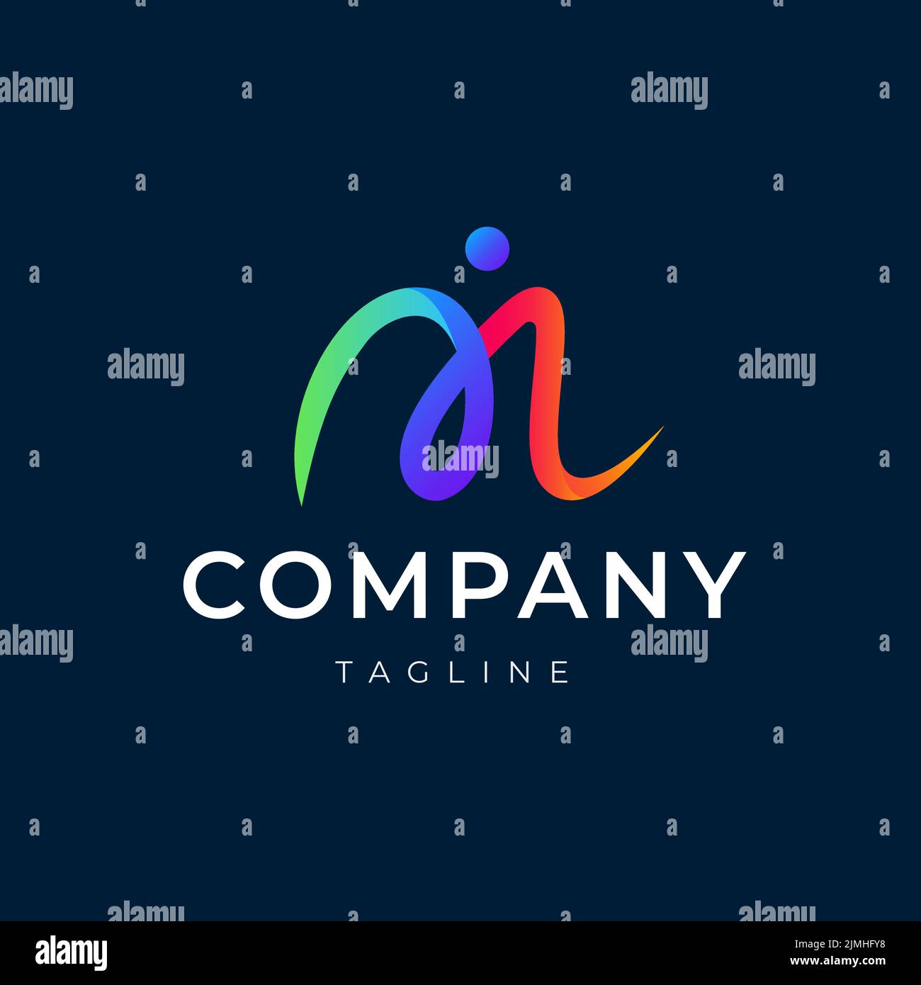 A modern logo with a Company word in the middle with a "tagline" world ...