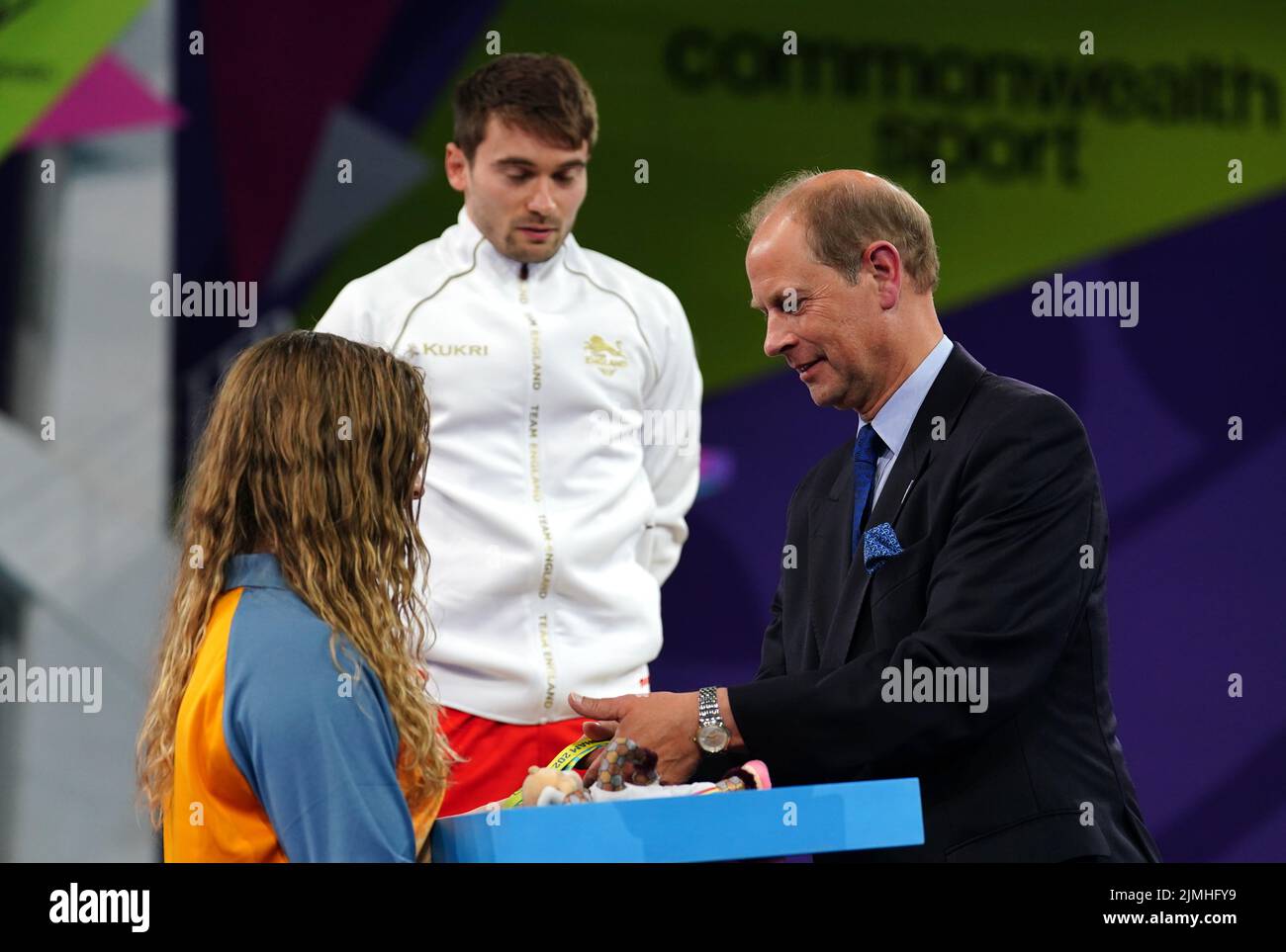 Earl of Wessex presenting England's David Goodfellow with a gold medal ...