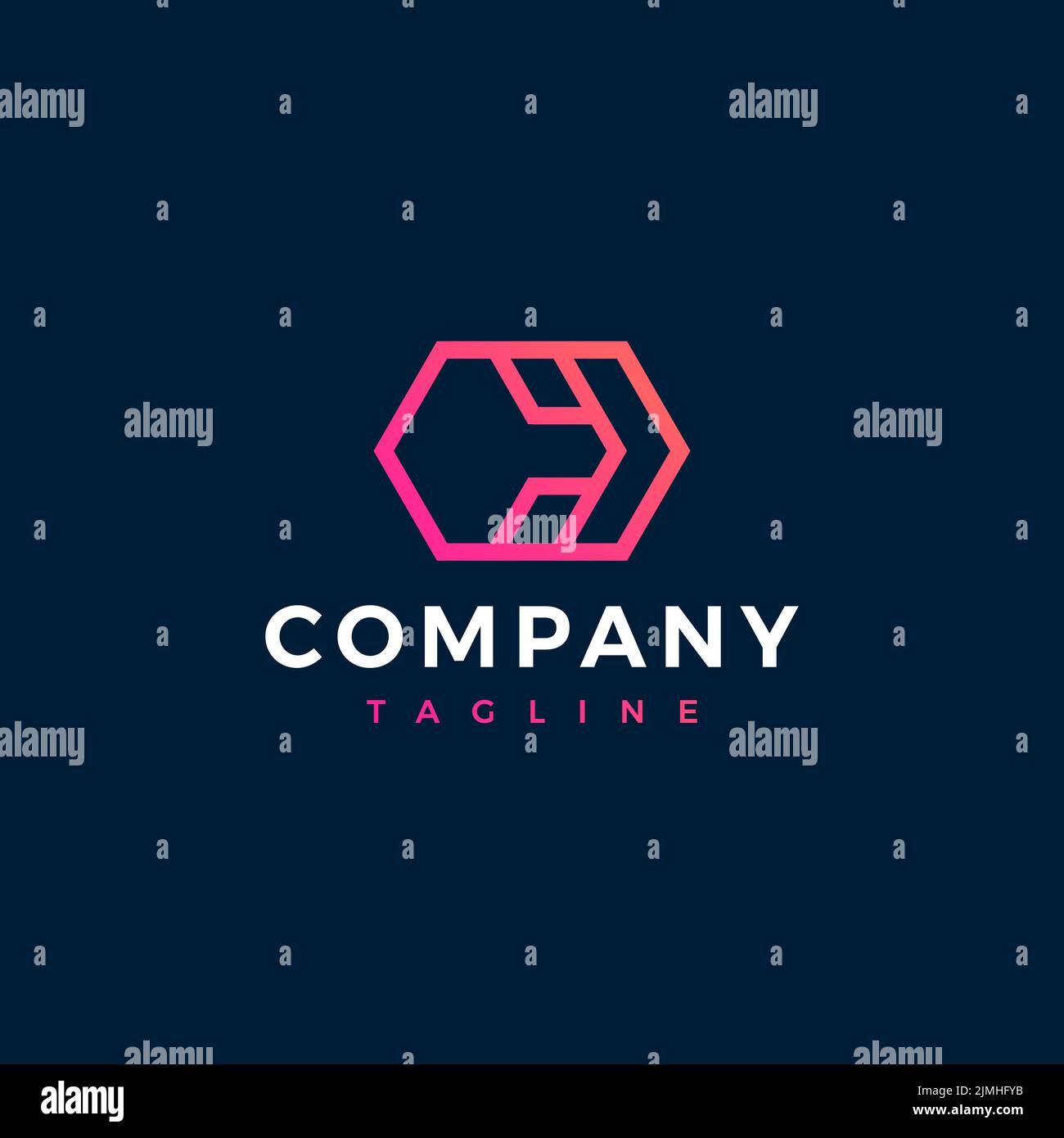 A modern logo with a Company word in the middle with a "tagline" world ...