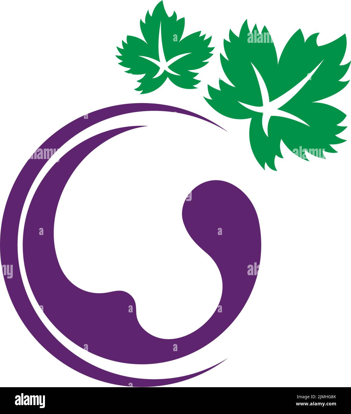 A vector design of Grape with leaf logo icon template illustration ...