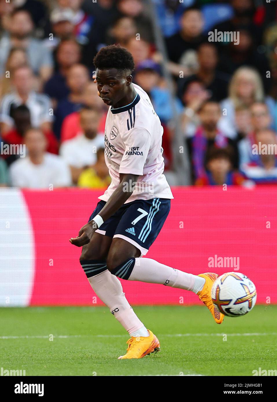 London, England, 5th August 2022. Bukayo Sako of Arsenal during the ...