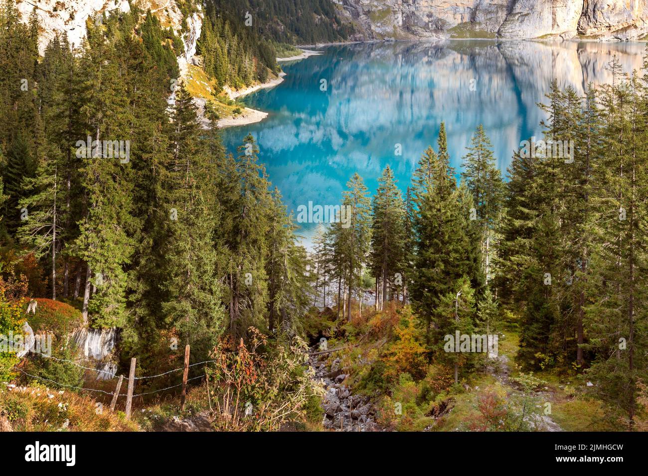 Oeschinensee lake in Switzerland Stock Photo - Alamy