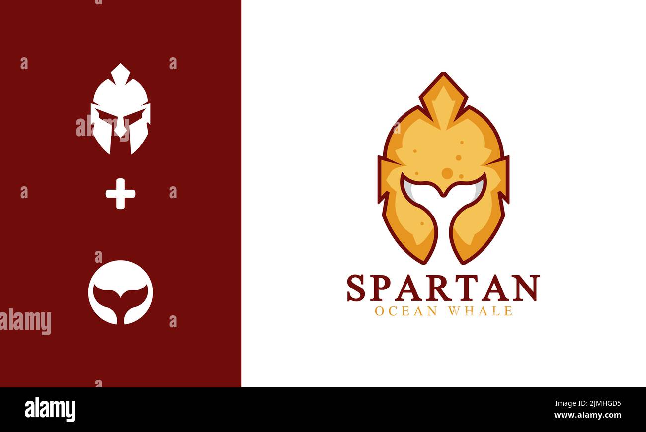 A vector illustration of Spartan ocean whale logo sample design Stock ...