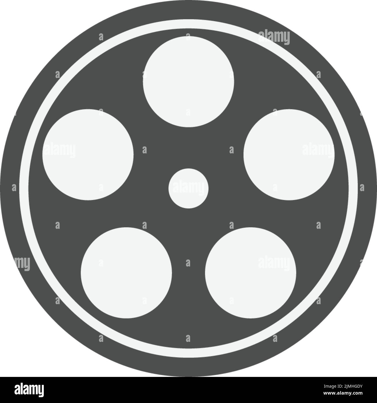 A vector design of film reel logo and play icon isolated on white ...
