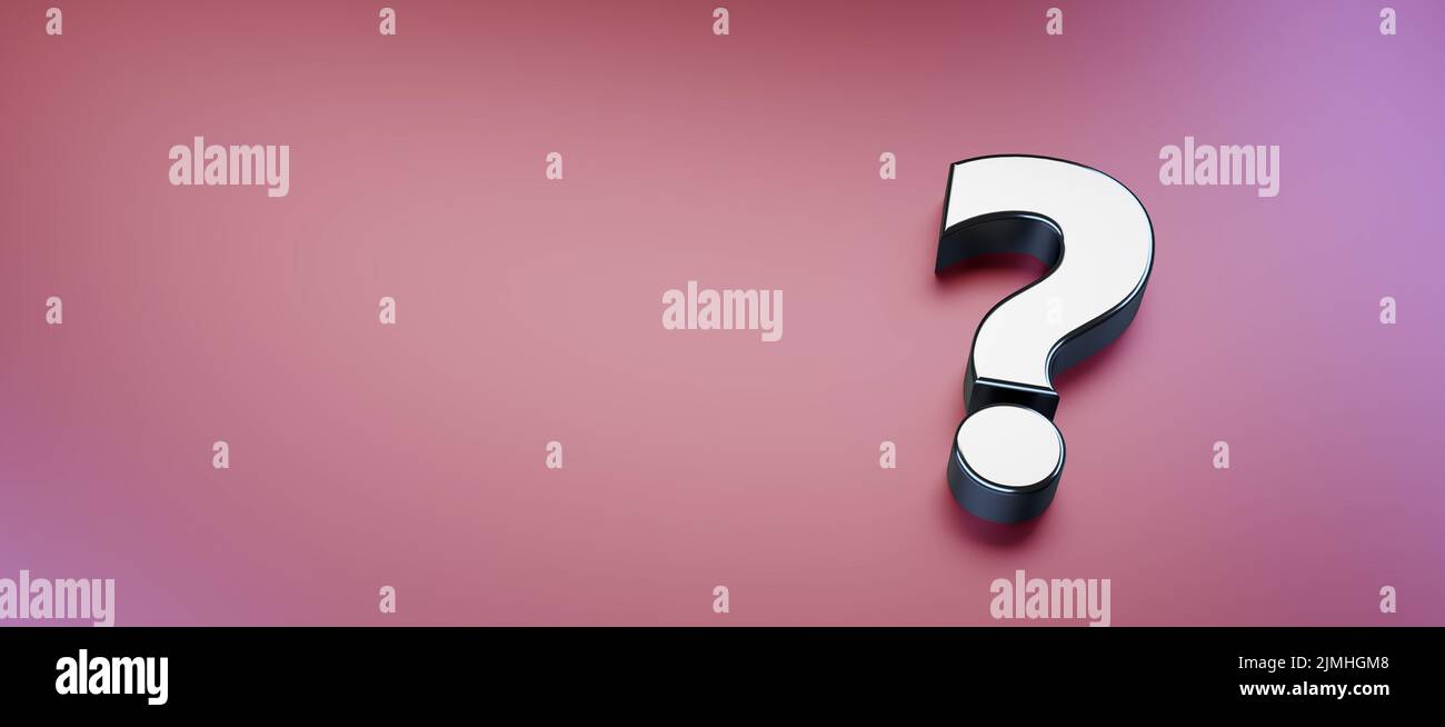 Question mark as symbol in front of background - 3D Illustration Stock ...