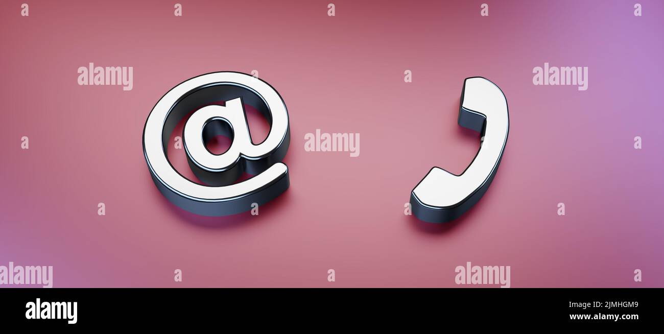 Contact icon symbol as a part of communication - 3D Illustration Stock ...