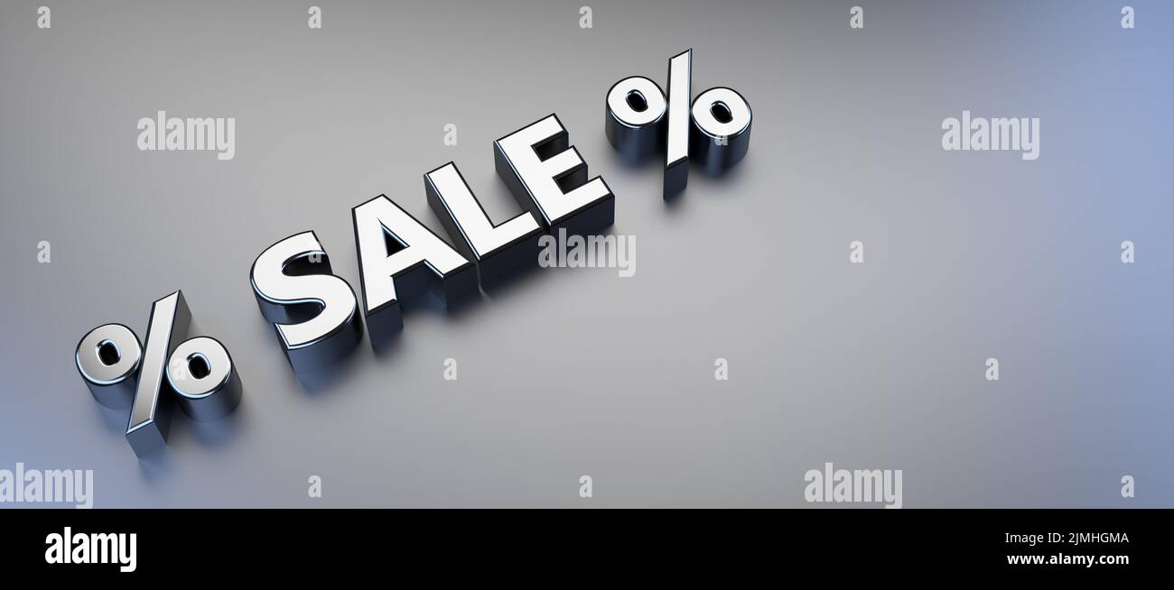 Sale percent symbol in front of background - 3D Illustration Stock ...