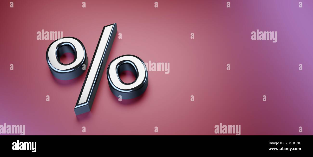 Sale percent symbol in front of background - 3D Illustration Stock ...