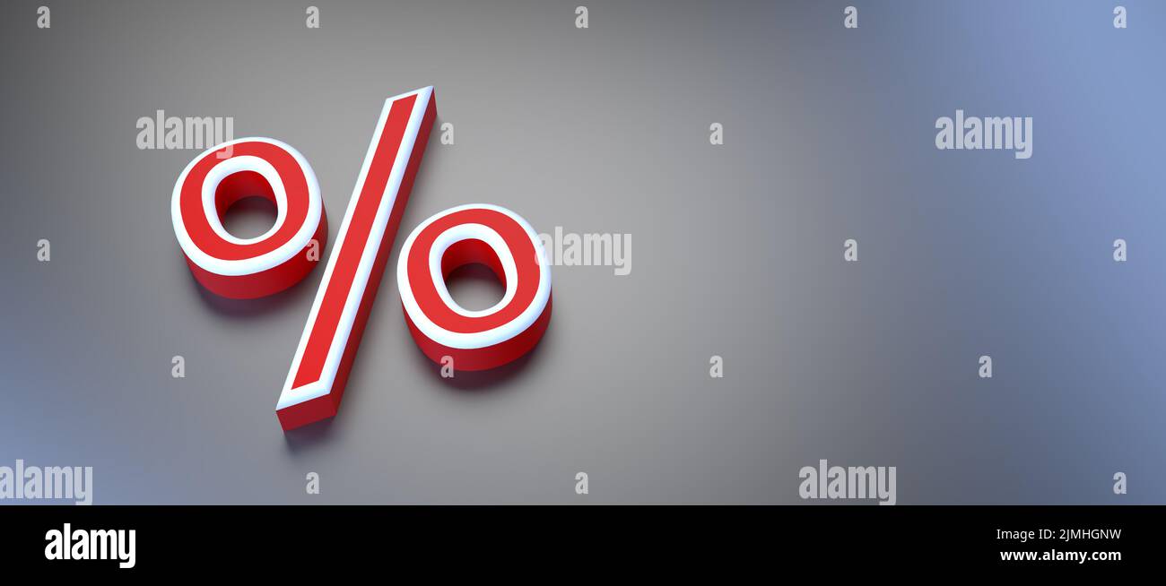 Sale percent symbol in front of background - 3D Illustration Stock ...