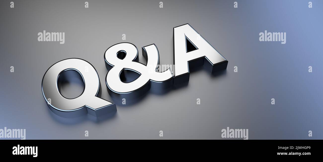 Symbol of Q&A as text as banner - 3D Illustration Stock Photo - Alamy