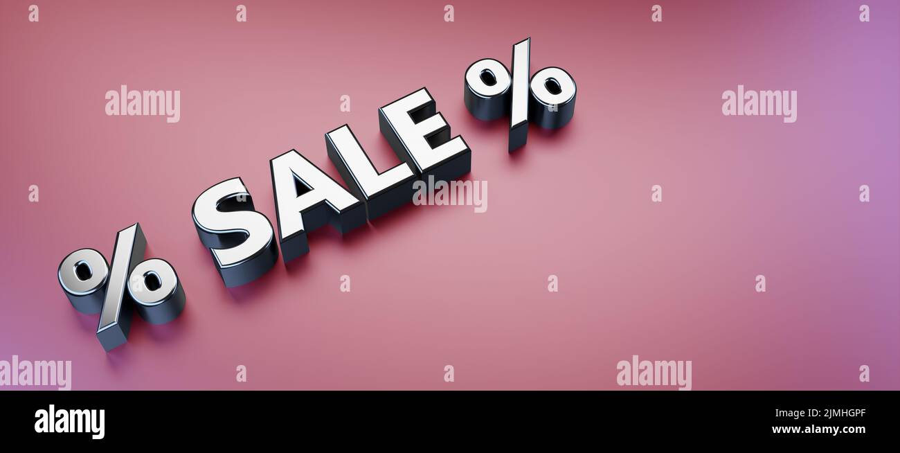 Sale percent symbol in front of background - 3D Illustration Stock ...