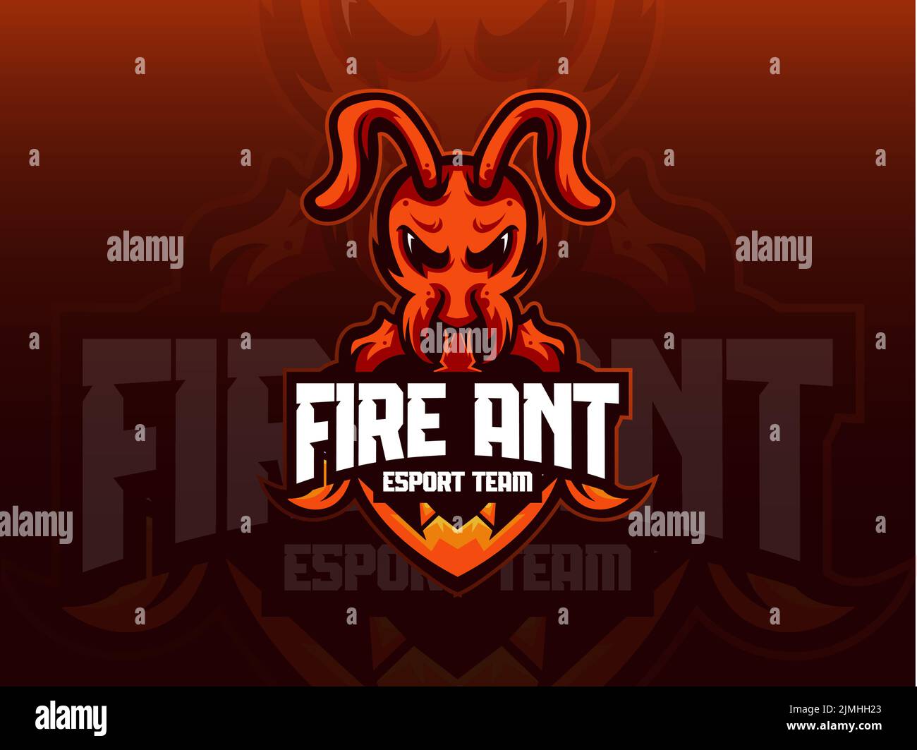 A modern e-sports mascot for a team logo, a fire ant badge Stock Vector ...