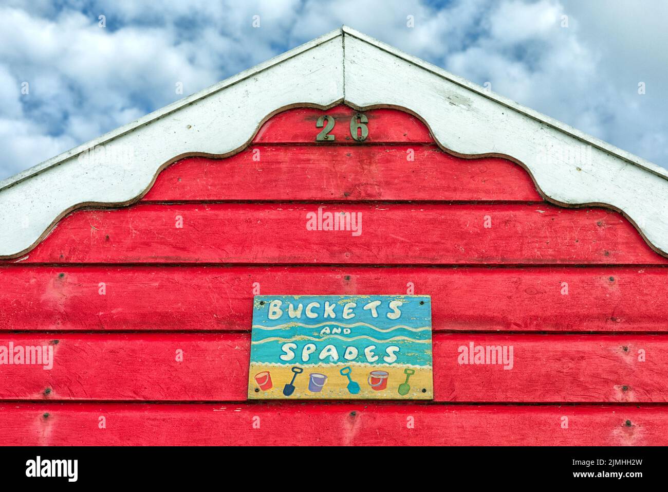 Brightly coloured beach hut Stock Photo - Alamy