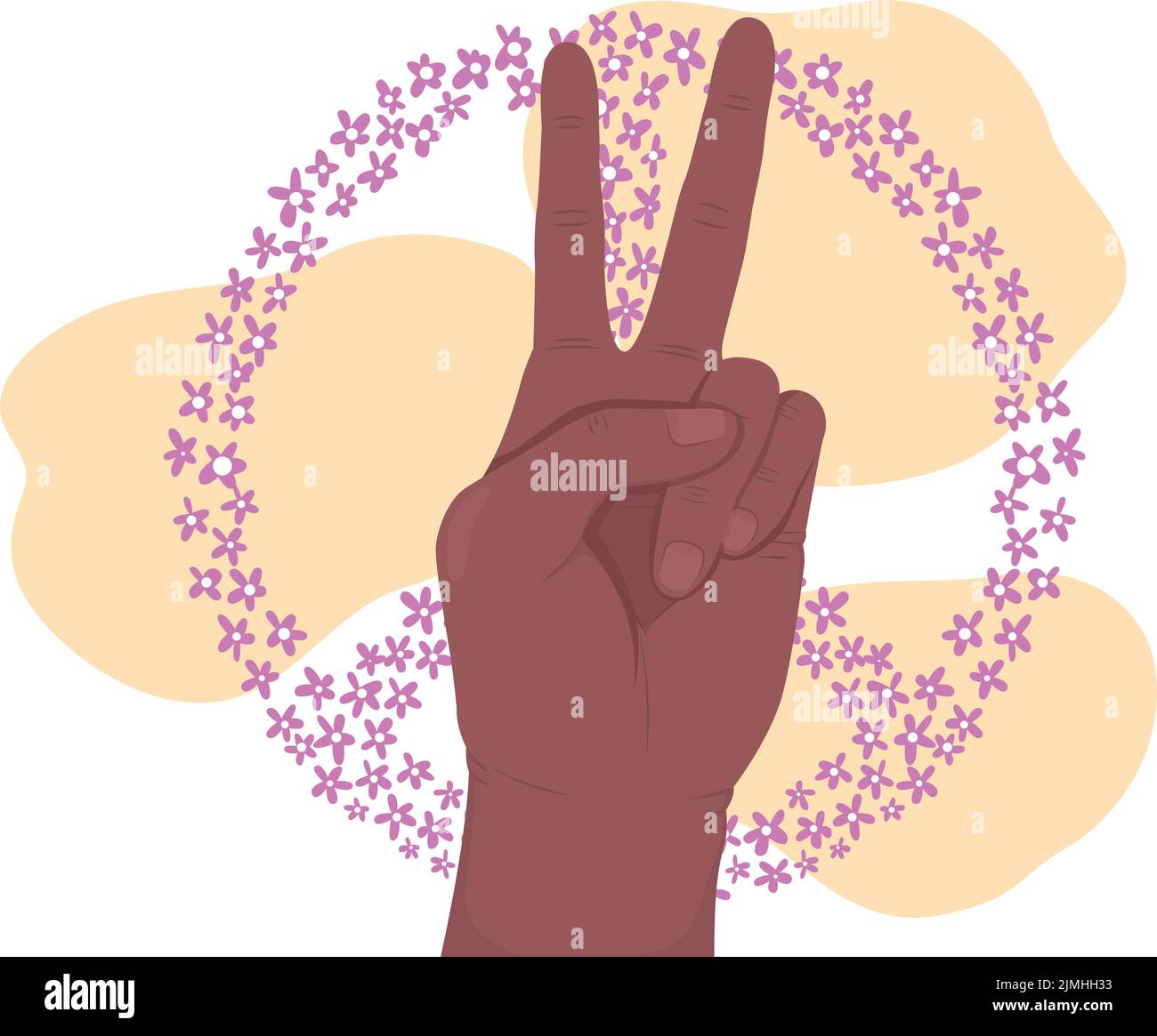 Pacifism sign 2D vector isolated illustration Stock Vector Image & Art ...