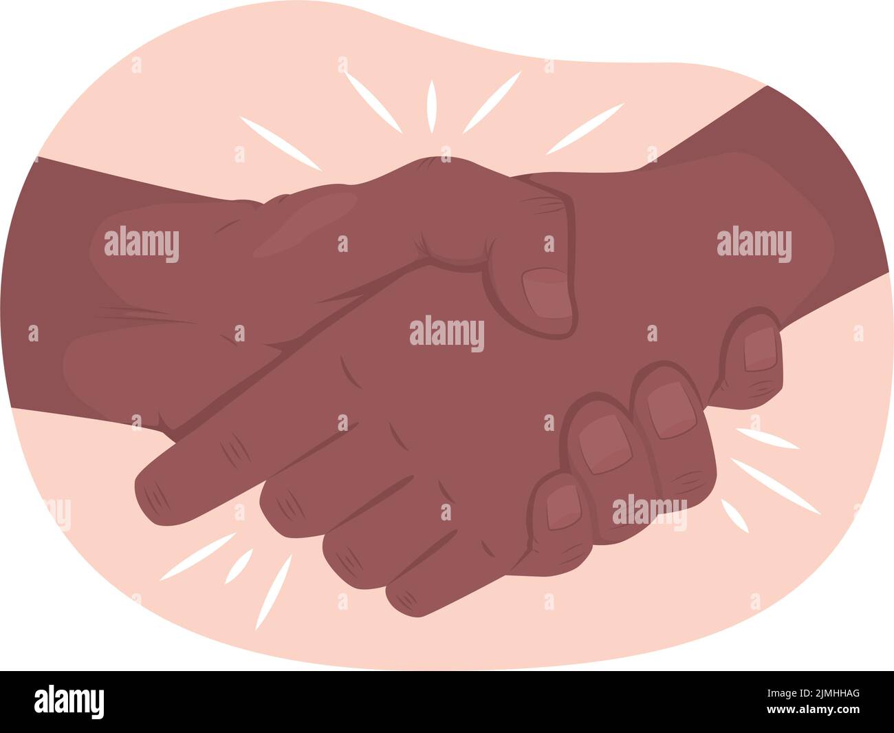 Two people shaking hands 2D vector isolated illustration Stock Vector ...
