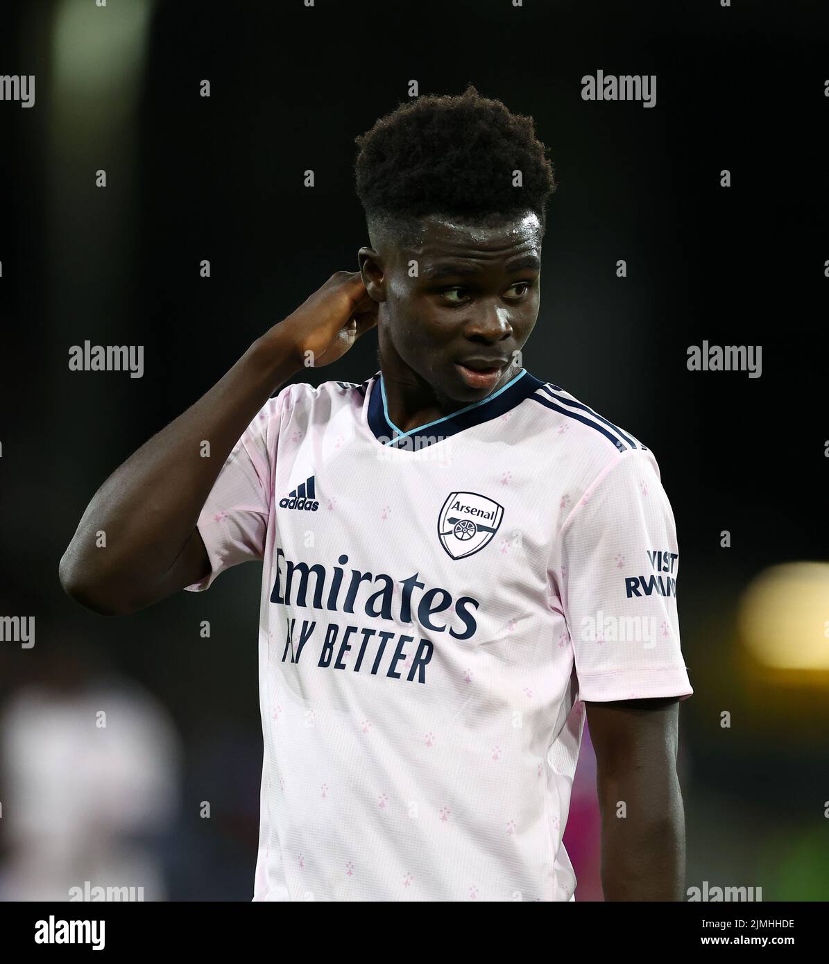 London, England, 5th August 2022. Bukayo Sako of Arsenal during the ...