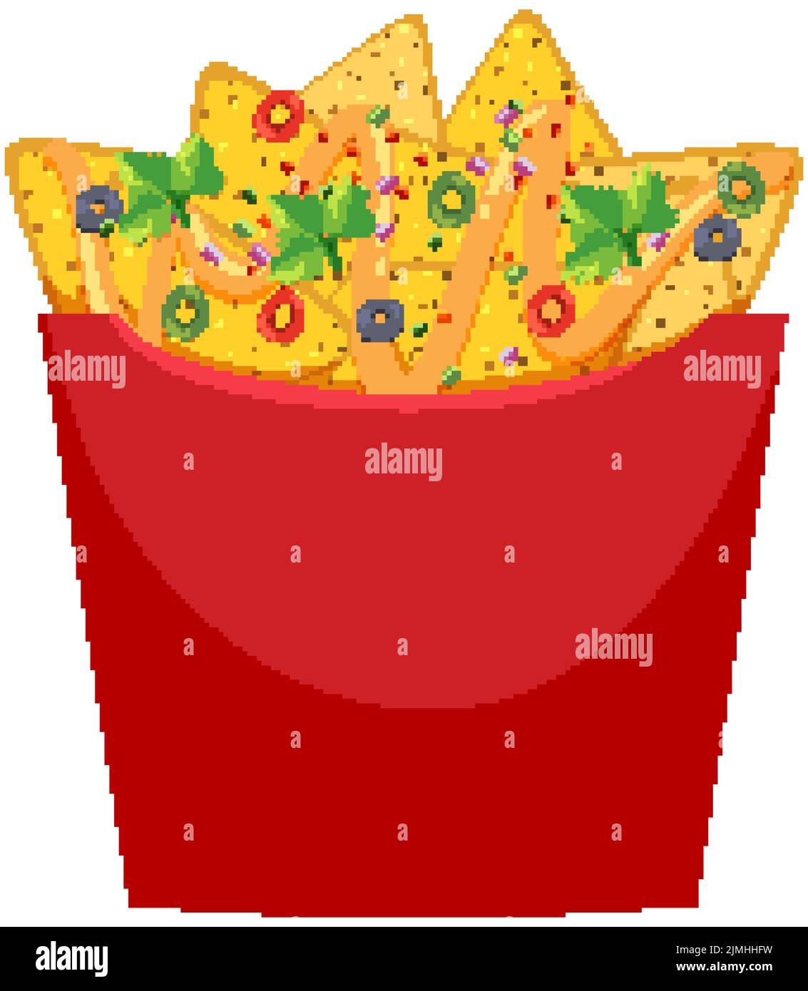 Nacho chips with cheese sauce illustration Stock Vector Image & Art - Alamy