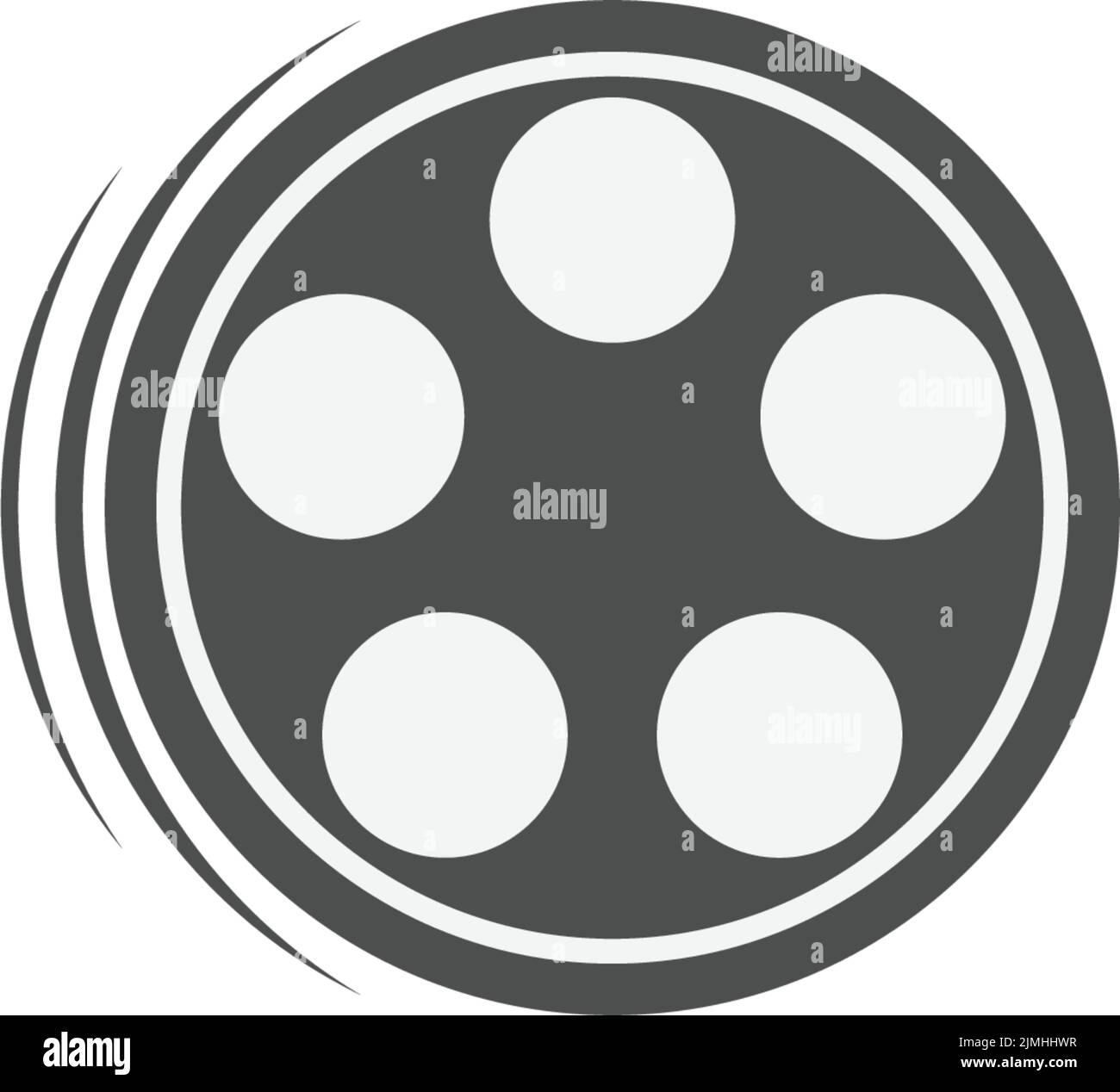 A vector design of film reel logo and play icon isolated on white ...