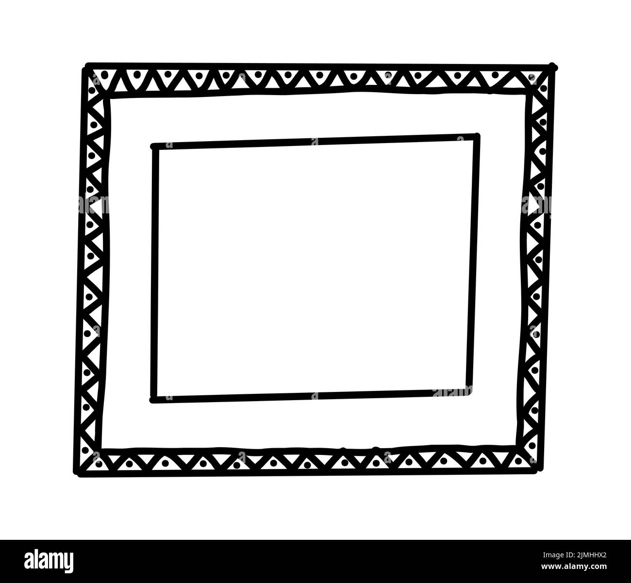 Doodle picture frame. Hand drawn vintage sketchy shape. Vector ...