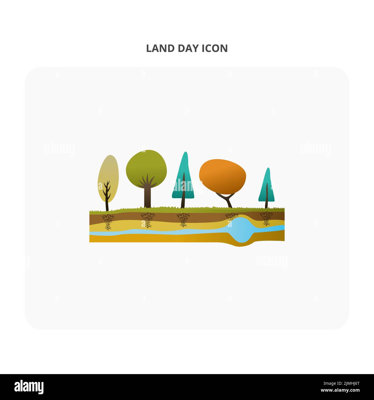 An illustration of the layers of land with a white background Stock ...