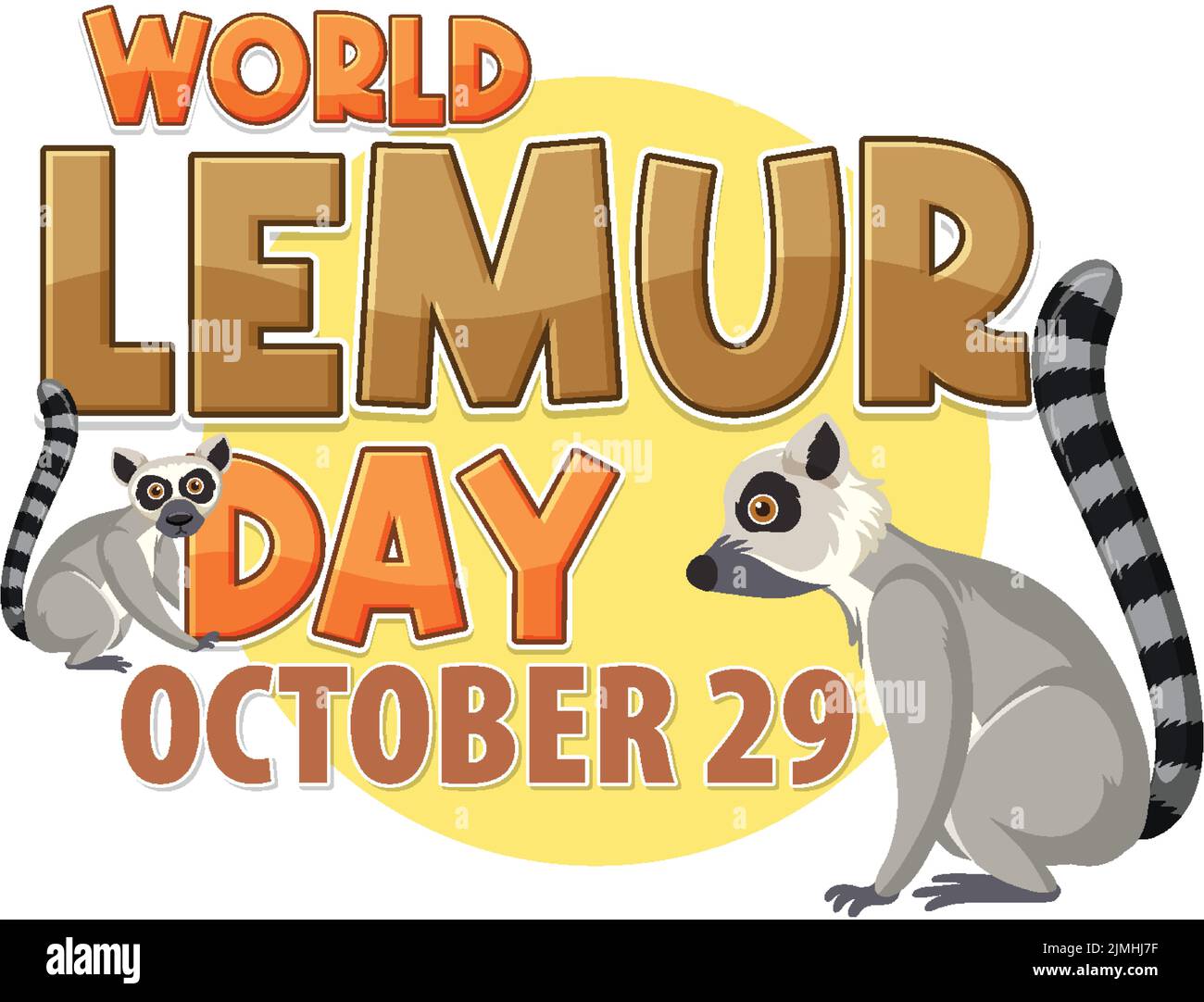 World Lemur Day Poster Design illustration Stock Vector Image & Art - Alamy