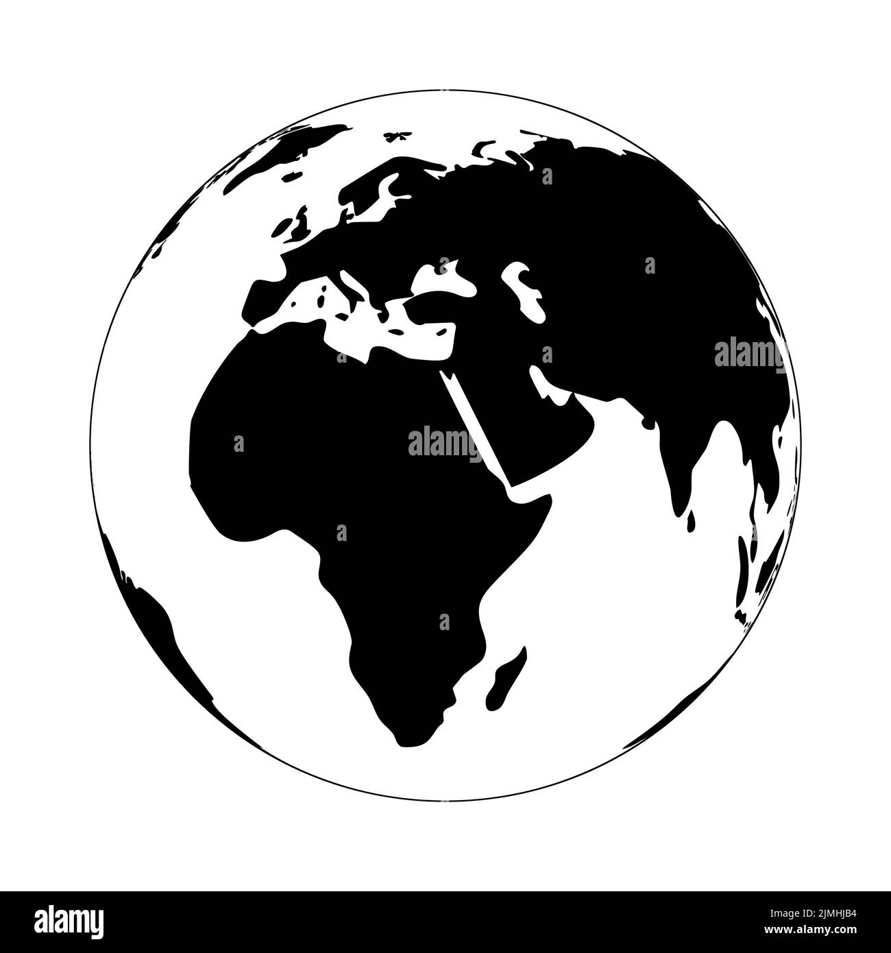 Earth globe sign. Geographic globe view of the world in simple ...