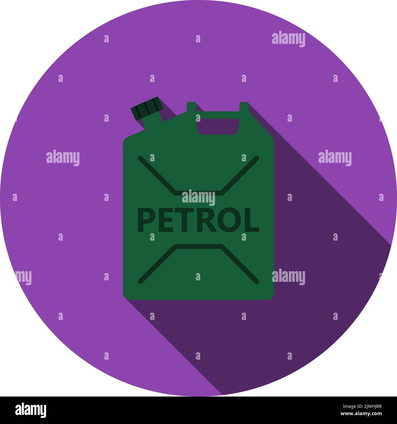 Fuel Canister Icon. Flat Circle Stencil Design With Long Shadow. Vector ...