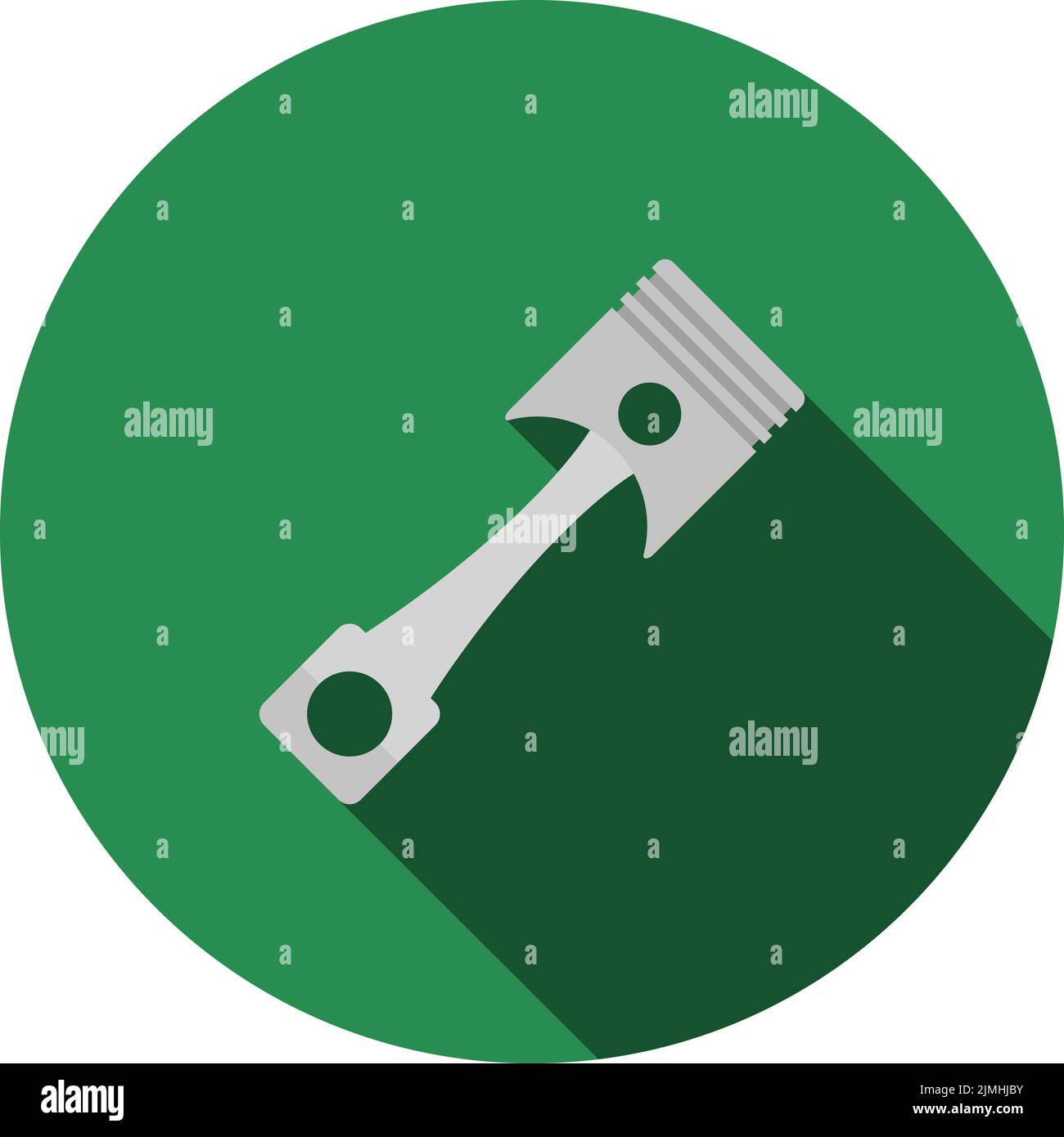 Car Motor Piston Icon. Flat Circle Stencil Design With Long Shadow ...