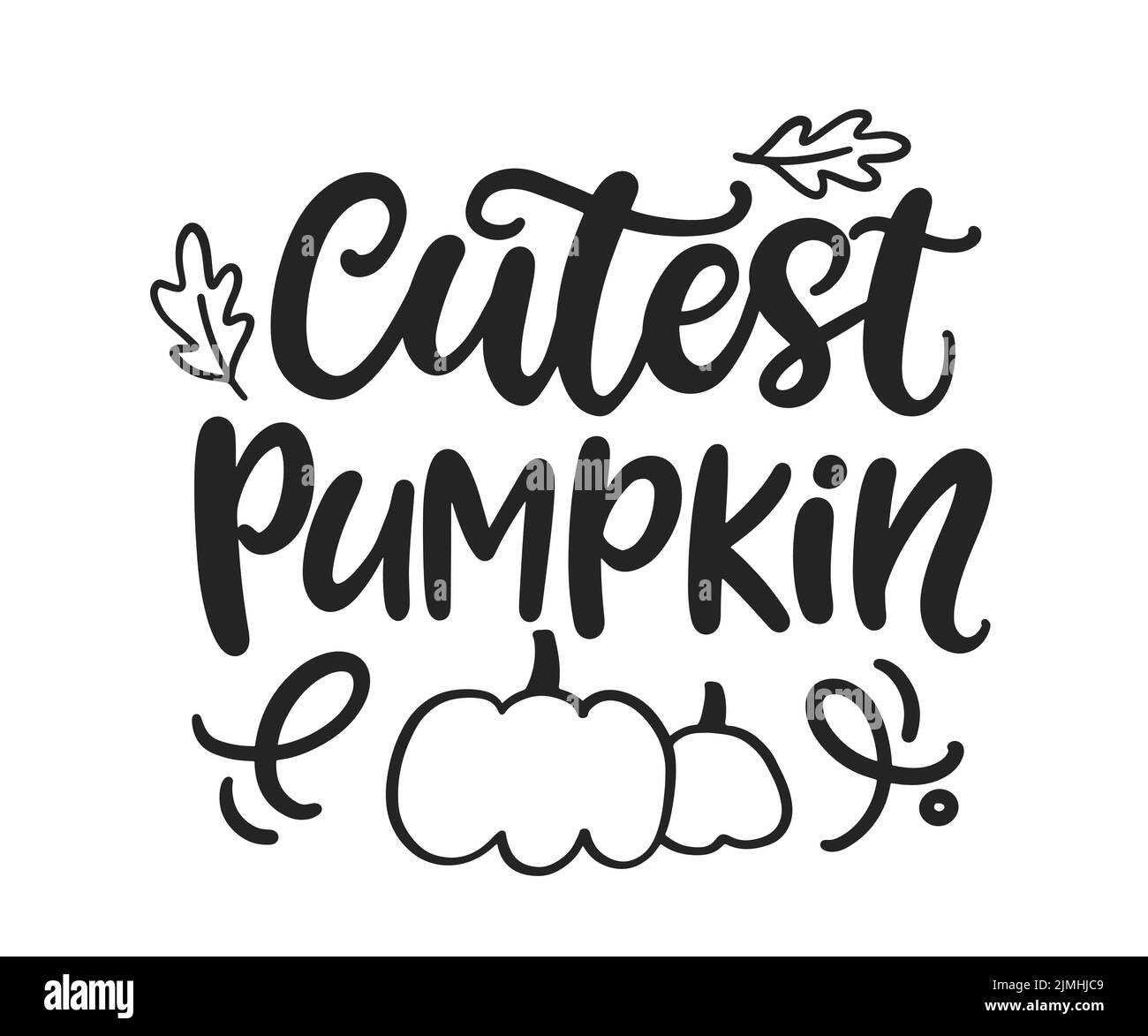 Cutest pumpkin inscription hand written lettering with cute doodles ...