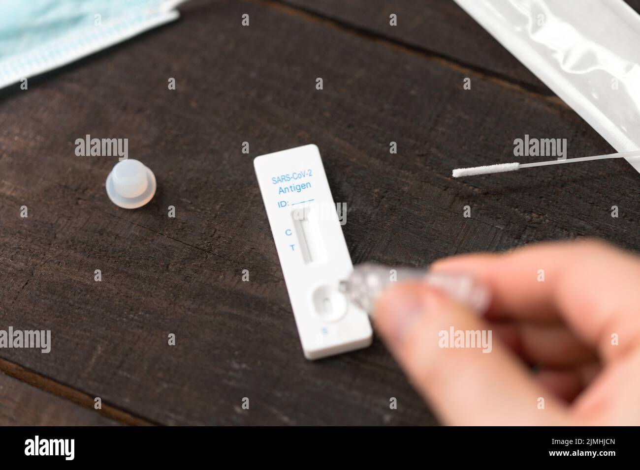 Corona virus antigen fast test. Lab card kit test for COVID-19 Stock ...