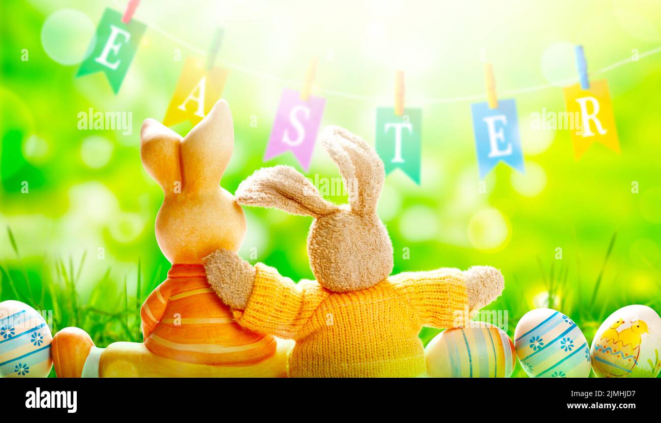 Funny Easter bunny. Happy Easter holiday concept Stock Photo - Alamy