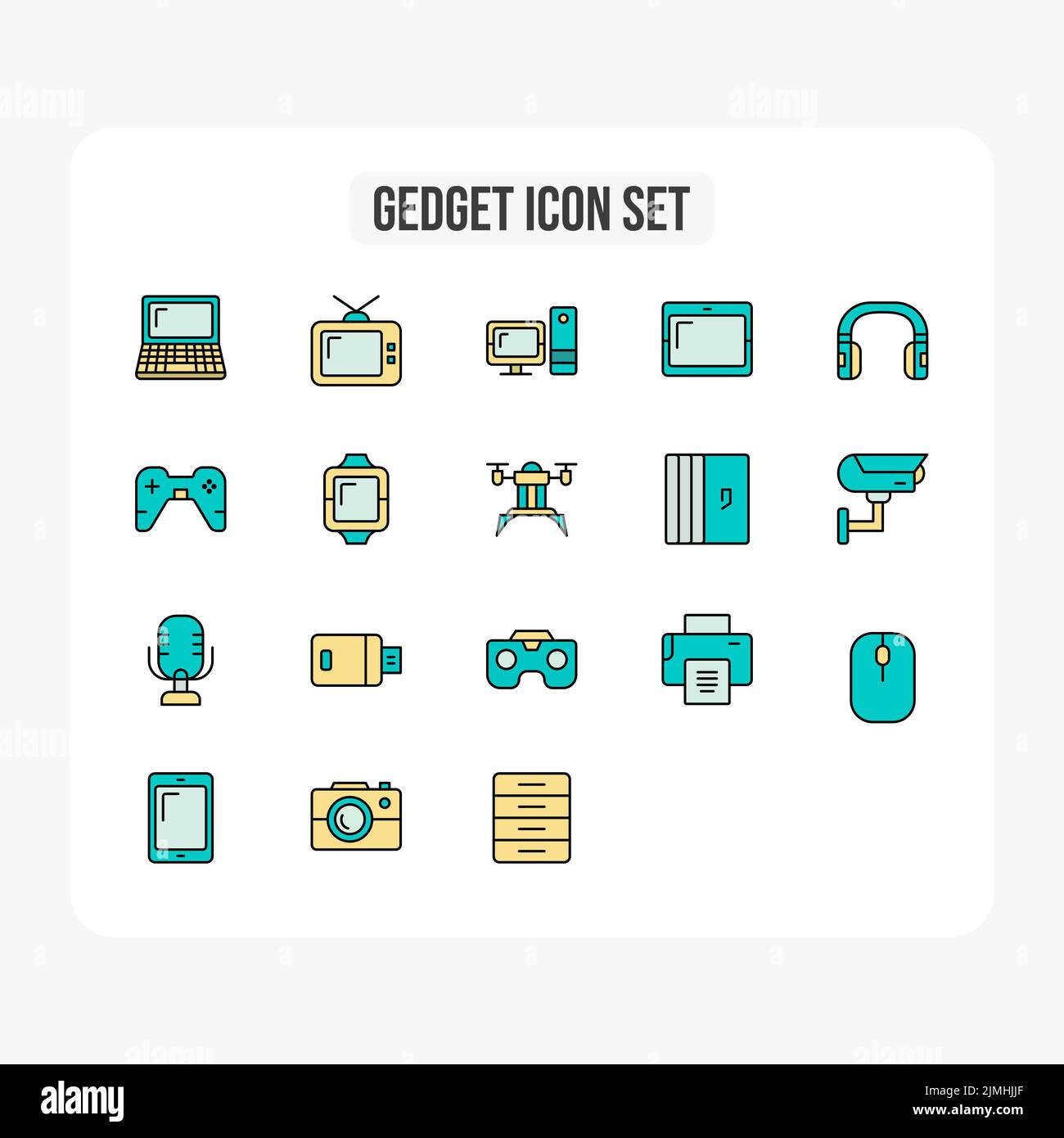 A vector illustration of different technologies icons Stock Vector ...