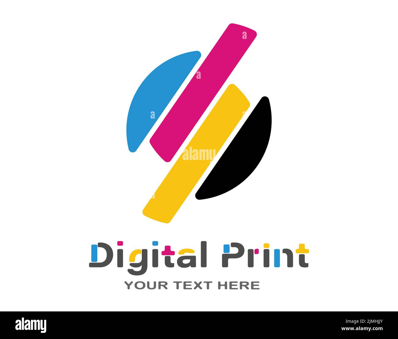 Digital printing or photo printing. Vector template of a logo, sticker ...
