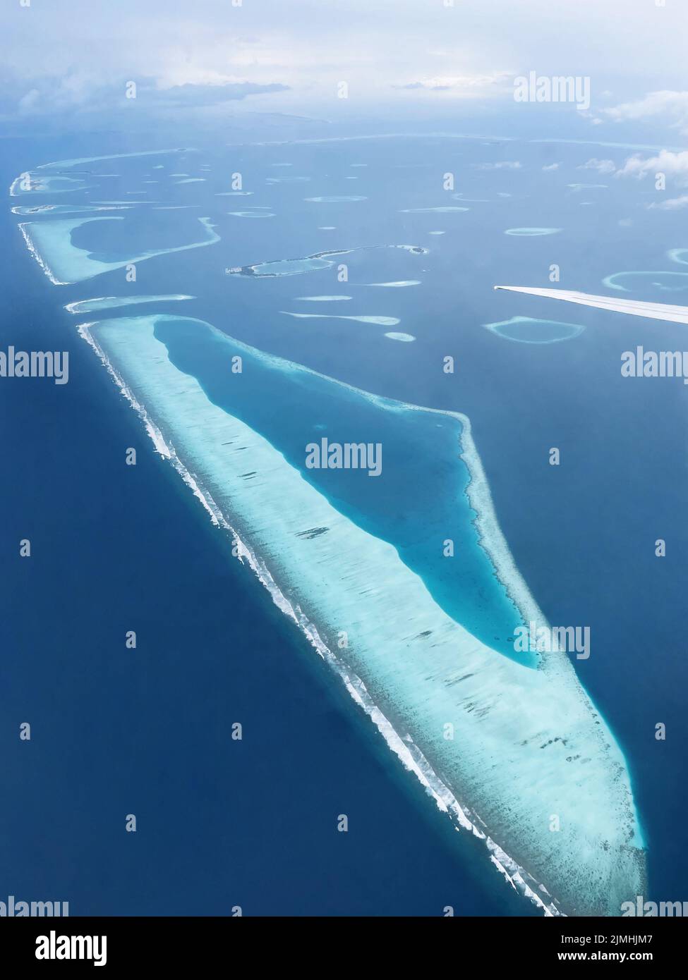 Aerial view on a big island in ocean Stock Photo - Alamy