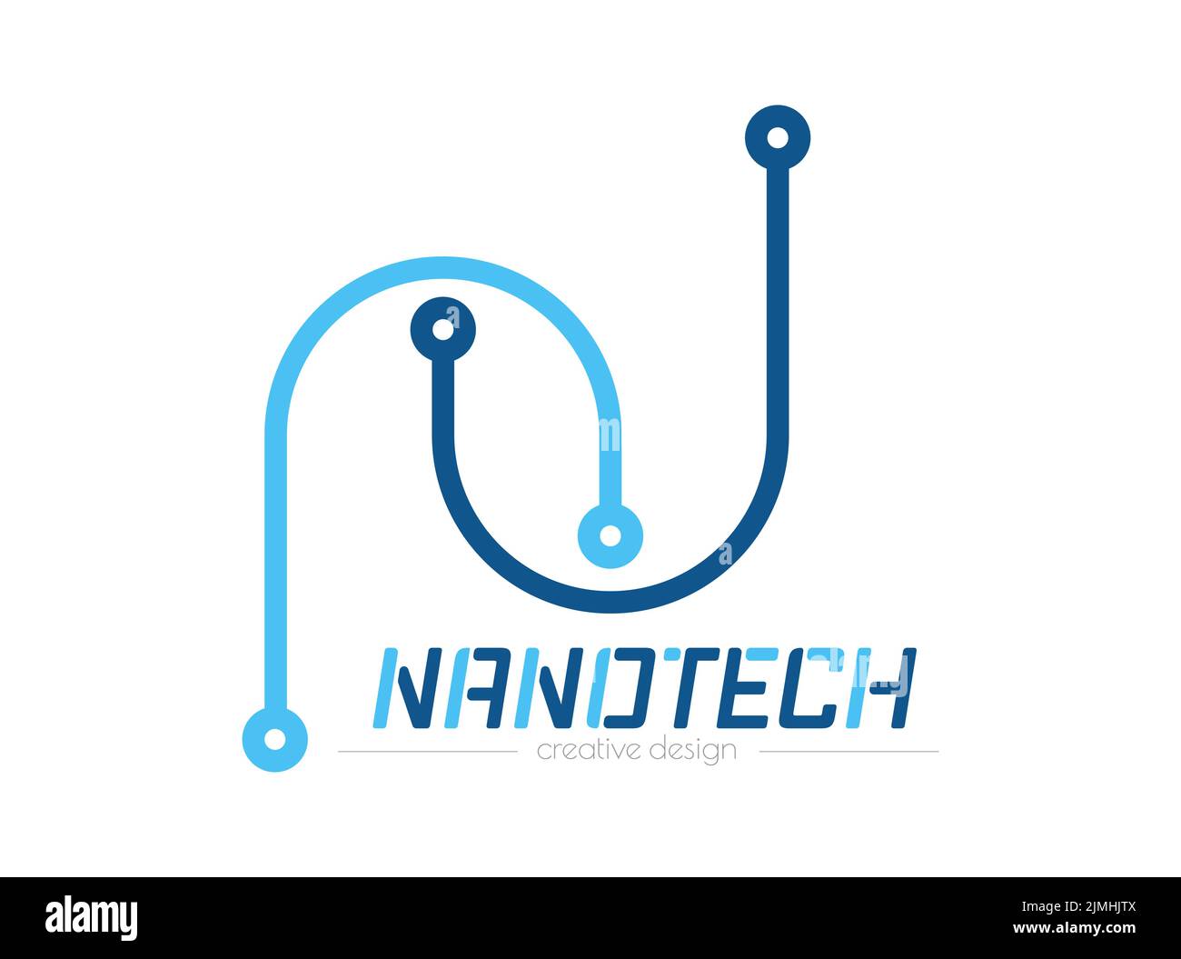Nanotechnology. A template for a conceptual abstract logo or logo for a ...