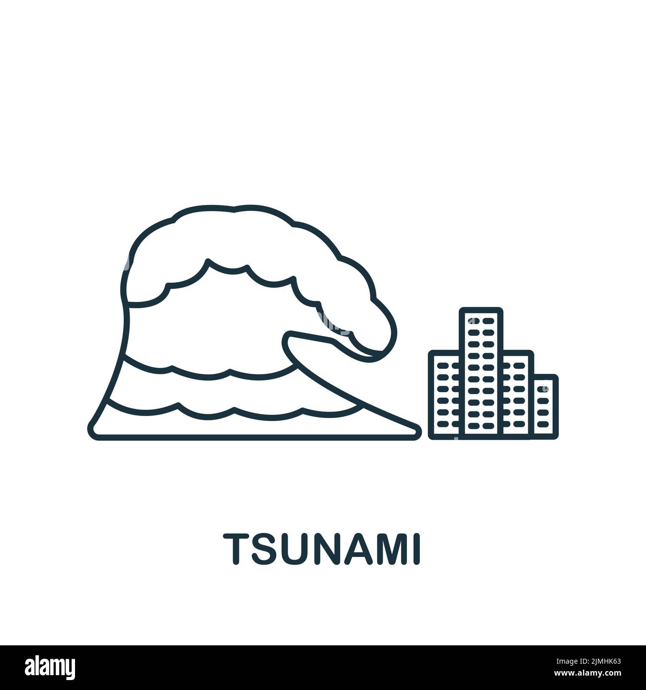 Tsunami icon. Monochrome simple icon for templates, web design and ...