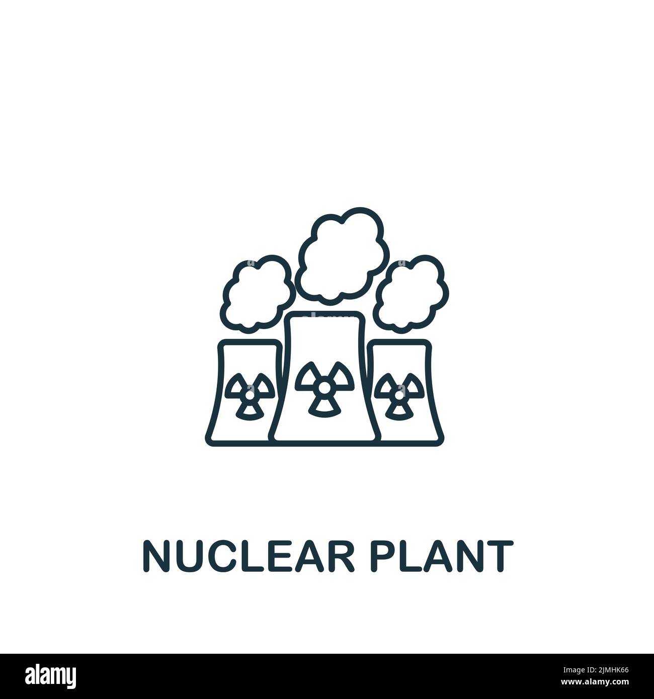 Nuclear Plant icon. Monochrome simple icon for templates, web design ...